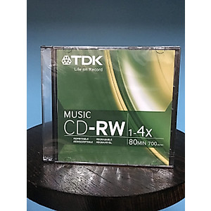 TDK Music 1X-4X 80-Min Digital-Audio CD-RW 5-Pak in Ultra-Slim Jewel Cases