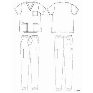 Zam Imports Unisex Men's Women's Joggers Scrub Set Medical Nursing Stretch Flex V-Neck Jogger Scrubs Available in Over 20 Colors (Teal, Large)