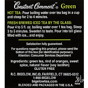 Bigelow Tea Constant Comment Green Tea -- 20 Tea Bags