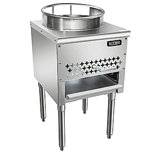 KITMA 16" Gas Wok Range - Commercial Liquid Propane Restaurant Equipment, 110,000 BTU