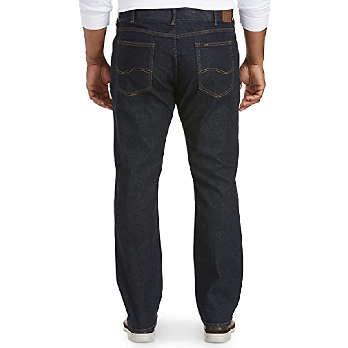 Lee Men's Big & Tall Extreme Motion Relaxed Straight Jean Black 44W x 32L