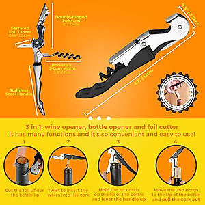 3 PCS Under Cabinet Jar Opener, 4 in 1 Multi Function Can Opener Set Bottle Opener Kit with Silicone Handle and Waiter Corkscrew Wine Opener, Jar Opener For Women Seniors With Arthritis Weak Hands