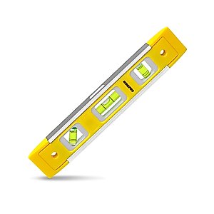 RONGPRO 9 Inch Torpedo Level, Magnetic Box Level with 45°/90°/180° Bubbles, Shock Resistant Bubble Level Tool for Measuring