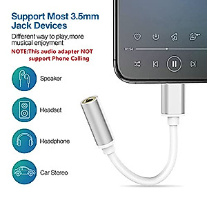 Lightning to 3.5mm Headphone Jack Adapter,Apple MFi Certified Earbuds Splitter Headset Dongle Converter Compatible for iPhone 14/13/12 Mini SE 11 Pro Max X XR XS, Support Music Control