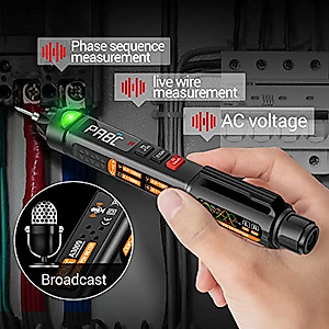 ANENG Pen Type Digital Multimeter AC/DC Voltage Tester 6000 Counts Intelligent Professional Current Meter Non-Contact Voltmeter Sensor Pen Test with Resistance Continuity Capacitance Diode Live Wire