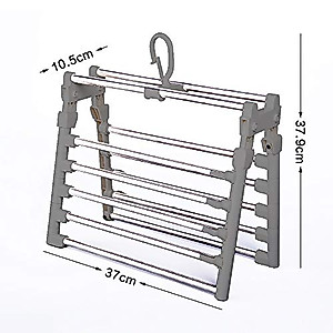 OrganizeME Foldable 10 Rack Expandable Clothes Drying Rack Laundry Rack | Garment Cloth Rack - Gray