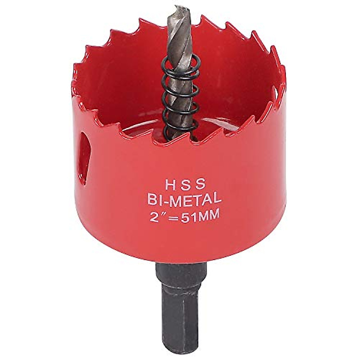 KINJOEK 2 Inch 51 MM Hole Saw Heavy Duty Steel Cornhole Boards Hole Saw Blade Corn Hole Drilling Tool Drill Bit Saw for Cornhole Game, Red