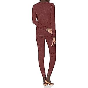 Fruit of the Loom Women's Micro Waffle Premium Thermal Set, Merlot Heather, Large