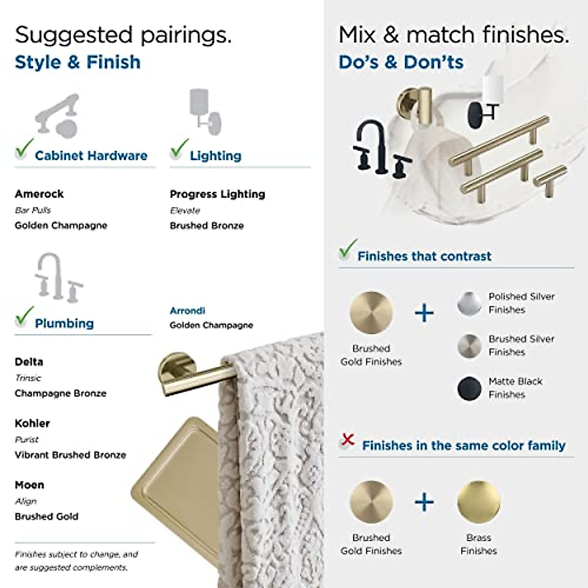 Amerock BH26542BBZ | Golden Champagne Single Robe Hook | 2-1/4 in. (57 mm) Length Towel Holder | Arrondi | Towel Hook for Bathroom | Bathroom Hardware | Bath Accessories