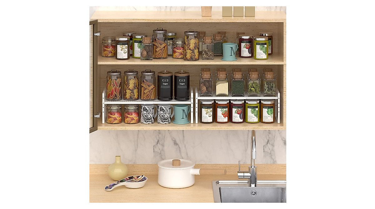 MIYUPTC Expandable Counter Organizer Shelf - Maximize Space