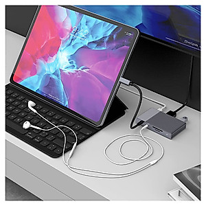 HyperDrive GEN2 6-in-1 USB-C Hub - 2X Speed, 2X Power - HDMI 4K60Hz, USB-A 10Gbps, MicroSD/SD UHS-II 312MB/s, USB-C Power Delivery 100W, and 3.5mm Audio Jack