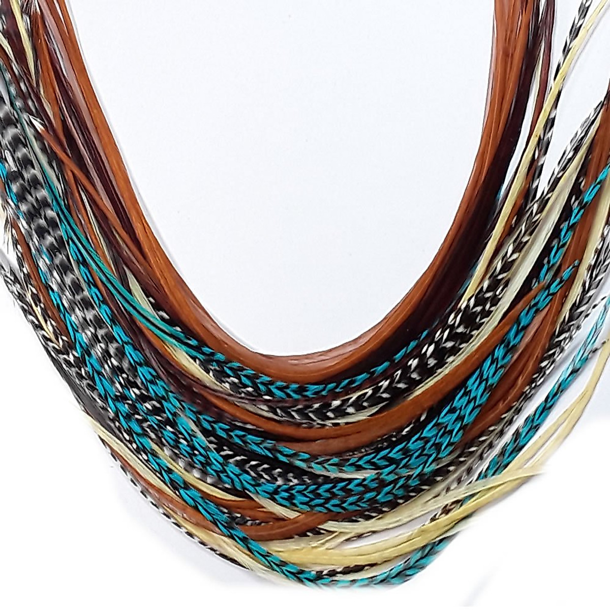 Sexy Sparkles - Feather Hair Extensions, 20 Hair Feathers 8-11 Inches with 20 Beads and Loop Tool Kit