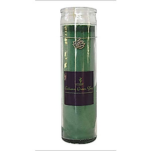 Green Candle - Lotus/Charm - Meditation, Spiritual, Yoga to Bring in Tranquility, Relieve Stress, Create Balance, Healing and Money Drawings