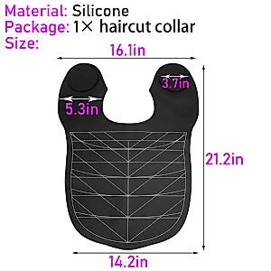 XDONEF Hair Cutting Guide Collar Silicone Waterproof Cutting Cape for Hair Stylist Hair Cutting Mat for Shoulders Hair Cut Mat with Guidelines Weighted Neck Wrap for Salon Home Large