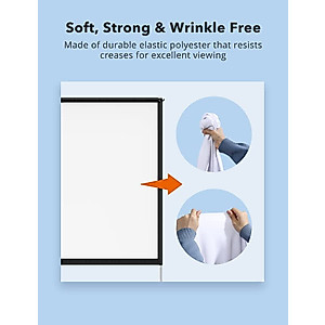 HYZ 100 inch Freestanding Projection Screen, Portable Front & Rear Projection Screen, 4K HD 16:9 Polyester Fabric Screen Outdoors and Indoors, Setup in Minutes, Home Theater, Presentation