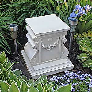 Design Toscano NG314105 Classic Statuary Garden Plinth Base Riser, Medium, antique stone