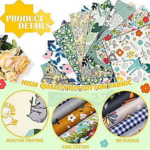 100 Pcs Cotton Fabric Square Patchwork Craft Fabric Scraps Quilting Fat Bundles Flower Animals Cartoon for DIY Sewing Cloths (Cute, 10 Inch)