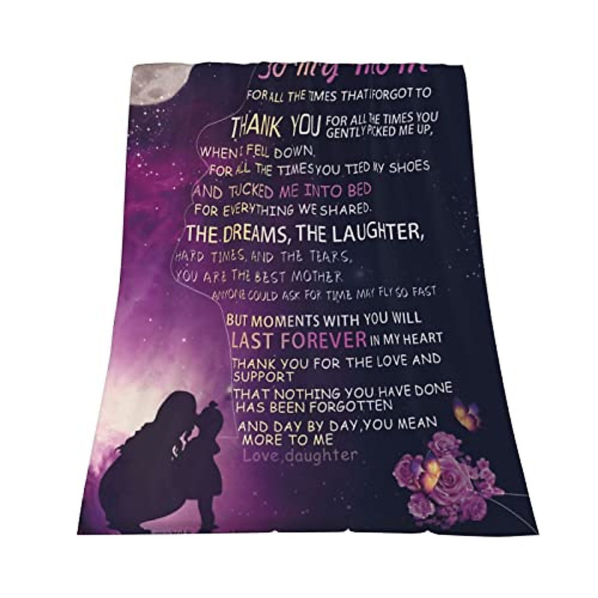 Gifts for Mom Mom Gifts from Daughters Birthday Gifts for Mom Super Soft Cozy Flannel Throw Blanket 60" x 50"