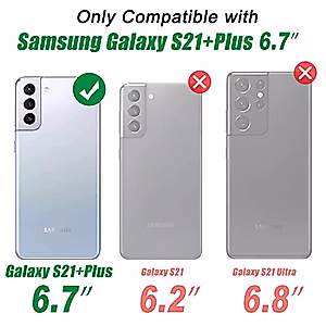 IKAZZ Galaxy S21 Plus Case,Samsung S21 Plus Cover Military Grade Shockproof Heavy Duty Protective Phone Case Pass 16ft Drop Test with Magnetic Kickstand for Samsung Galaxy S21 Plus Black