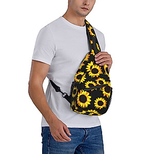 HOCLOCE Sunflowers Sling Backpack Crossbody Shoulder Bag Travel Hiking Daypack Chest Bags For Women Men