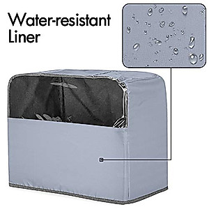 Yarwo Visible Sewing Machine Cover with Top Handle and Pockets, Heavy Duty Dust Cover for Most Standard Sewing Machines and Accessories, Gray