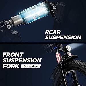 eAhora Azarias Folding Electric Bike for Adults,750W 18Ah Electric Bike for Adults 20" Adult Electric Bicycle with Full Suspension,3A Fast Charger,Shimano 7-Speed,Long Range