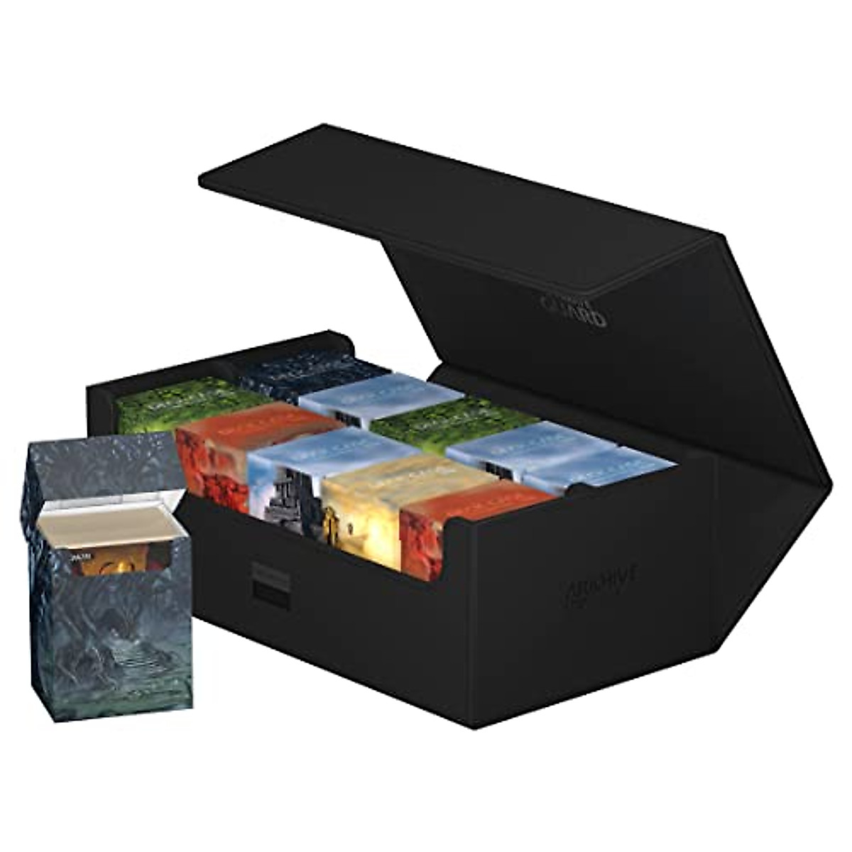 Ultimate Guard Arkhive 800+, Deck Case for 800 Double-Sleeved TCG Cards, Black, Compatible with Boulders, Magnetic Closure & Microfiber Inner Lining