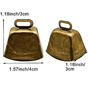 Pinenjoy 17Pcs 1.57inch Small Brass Bell Copper Grazing Bells Farm Animal Loud Bronze Bell Long Distancec Cow Horse Goat Dog Cattle Sheep Anti-Theft Collar Metal Accessories