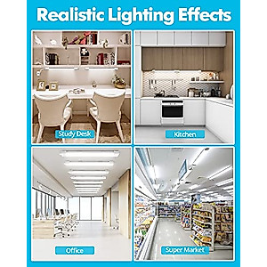 Brothlaw Linkable LED Shop Light for Garage Lighting Fixture 18W 2FT LED Tube Light with Plug 5000K Wraparound Ceiling Light for Garage, Shop, Cabinet, Attic, Basement, Home, Plug in Ceiling Light.