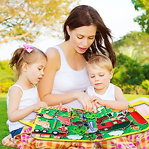 Craftstory Travel Felt Board for Toddlers Farm Animals Toys Preschool Learning Activities 37 Pieces Sensory Toys Barnyard Stories for Classroom Arts and Crafts Supplies