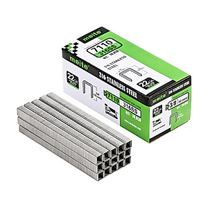 meite 22 Gauge 71 Series 316 Stainless Steel Upholstery Staples, 3/8-Inch (9.1 mm) Crown 3/8-Inch Length Fine Wire Staples Marine Upholstery Staples for Stapler Gun (10,000 Counts)