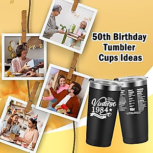 Greatingreat 1984 40th Birthday Gift for Women and Men - 40th Gifts for Parents - 40th Class Reunion - Mom Dad Wife Husband Present - 20oz Tumbler Cup Black