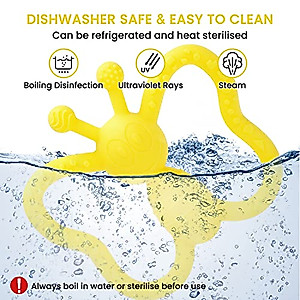 Baby Teething Toys, Butterfly Design Teether Pain Relief Toy for Newborn Babies, Freezer Safe Neutral Shower Gift, Soft Textured for Boy and Girl