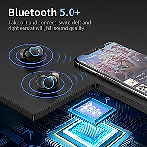 Wireless Earbuds Bluetooth, Bluetooth Earbuds 145H Playtime True Wireless Noise Cancelling Earbuds, Bluetooth Earphones Earbud & in-Ear Headphones for Android & iOS Waterproof w 2600mAh Power Bank