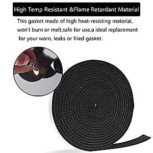 Big Green Egg Parts Green Egg Gasket Replacement with Scraper, Gasket for Big Green Egg Large and XLarge High Temp Material Self Stick 15Ft Long,7/8" Wide(Black)