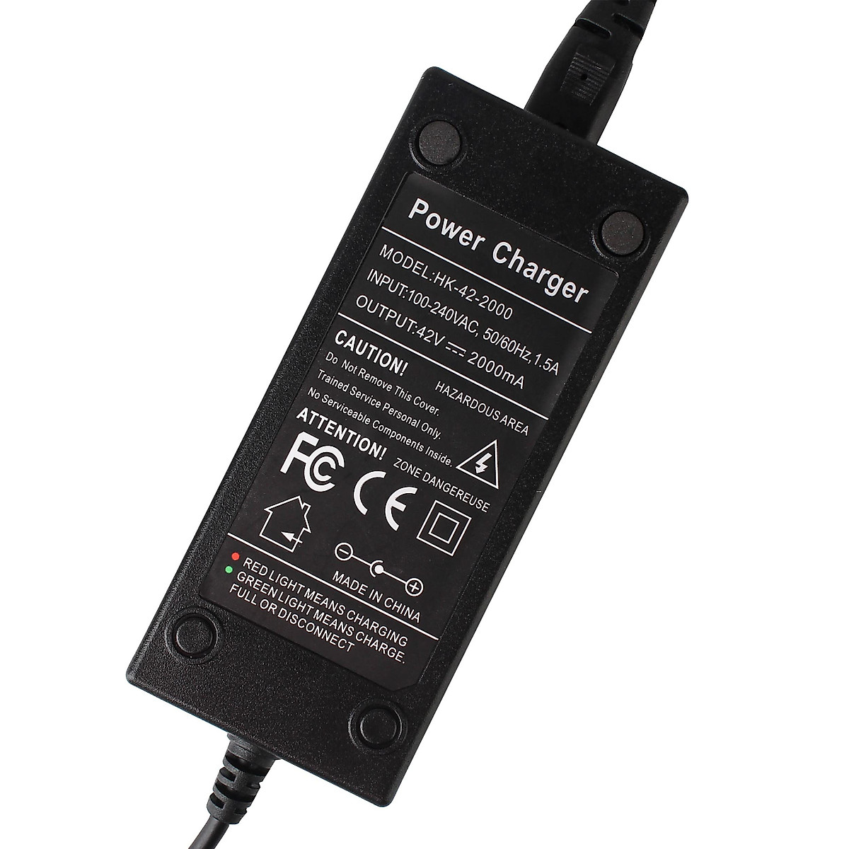 EVAPLUS 42V 2A Power Adapter,PowerFast 3-Prong Inline Connector for Sports Mod Pocket Mod and Dirt Quad, Charger Adapter for 36V Li-on Battery