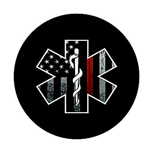 Firefighter EMS Symbol American Flag Fireman PopSockets Swappable PopGrip