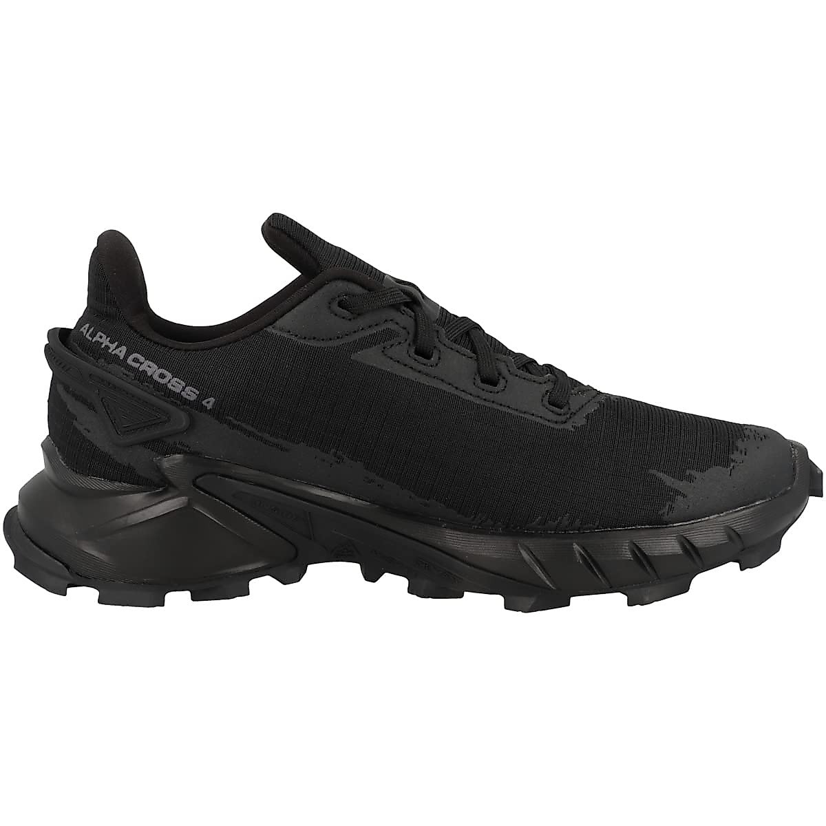 Salomon Men's Alphacross 4 Hiking Shoe, Black/Black/Black, 10