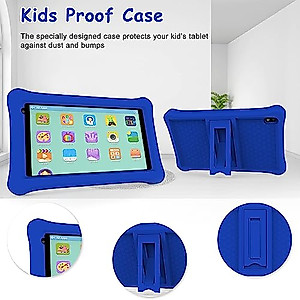 YQSAVIOR Kids Tablet 7 inch, Android 11 Tablet for Kids, 16GB Toddler Tablet with Bluetooth, IPS Screen, Parental Control, Kids Software PreInstalled, Dual Camera Shockproof Case for Education (Blue)