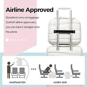 Melalenia Luggage Carry On Suitcase Sets, Expandable PP Hard Shell Suitcase with Spinner Wheels,Travel Luggage with TSA Locks 22x14x9 Airline Approved