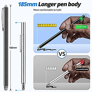 Stylus pens for Touch Screens [5 Pack Long Pen Body] Fiber mesh Tips High Sensitivity & Fine Point Capacitive Pen Compatible for ipad iPhone Android Tablet Laptop Microsoft Surface Chromebook