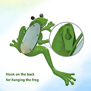 LIFFY Metal Frog Wall Decor Garden Frog Outdoor Decor Indoor Room Home Glass Wall Art Hanging Decorations Fence Decorative Ornaments Outside for Porch,Patio,Yard