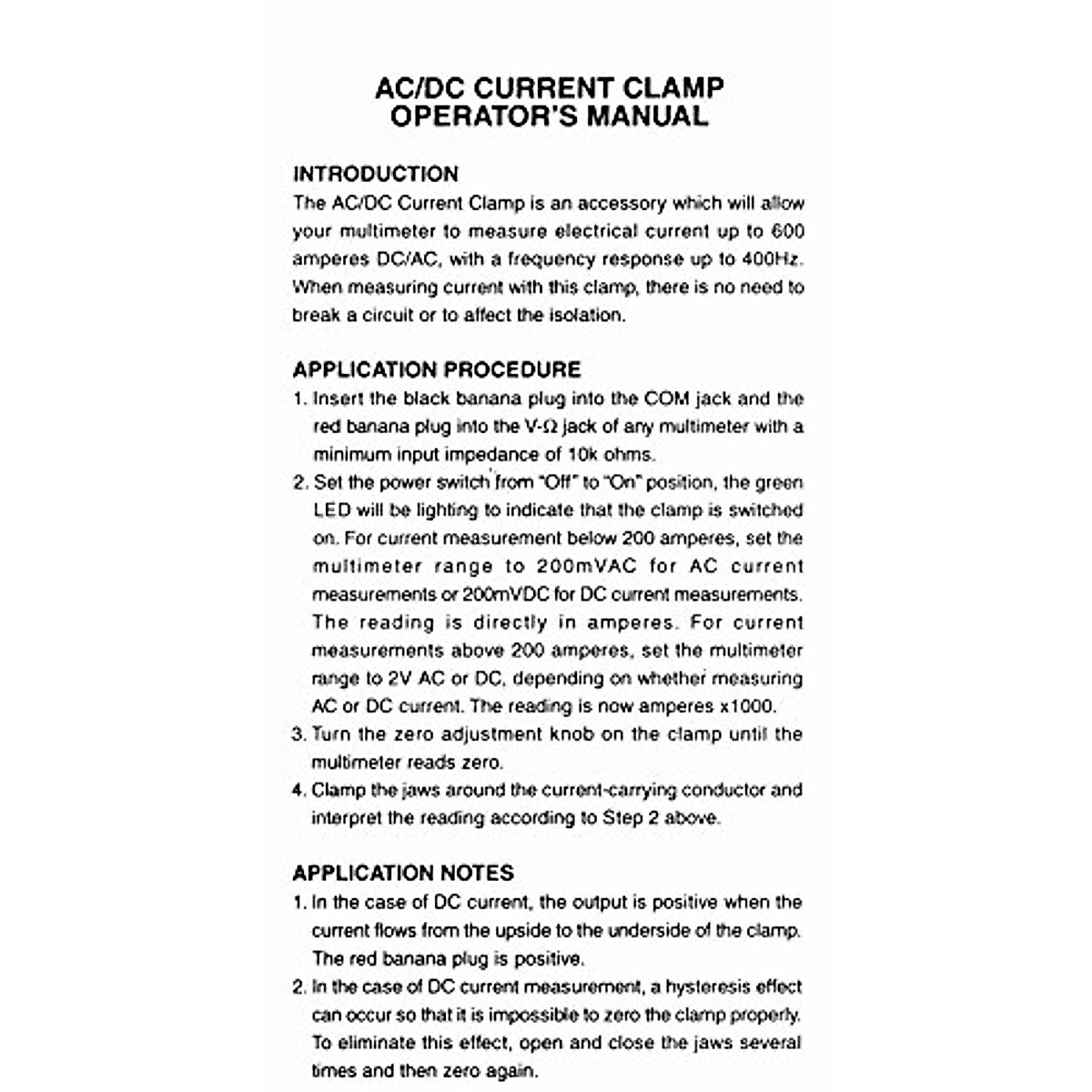 PDI CA-600 Handheld 600 Amp AC/DC Current Clamp Probe, Gray