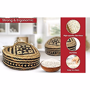 Thai kra-tip sticky rice heart shape (extra small) bamboo basket handmade steamers cookware - 5 inch for home decoration, restaurant or collectible item