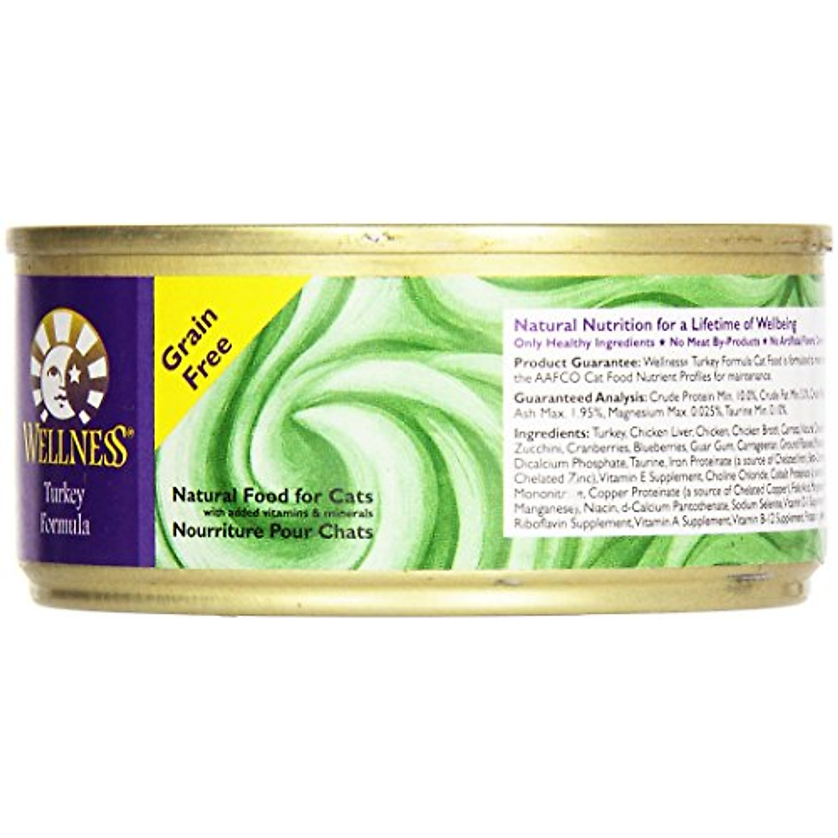 Wellness Natural Pet Food Complete Health Grain Free Wet Canned Cat Food, Turkey, 5.5 Ounce (Packaging may vary)
