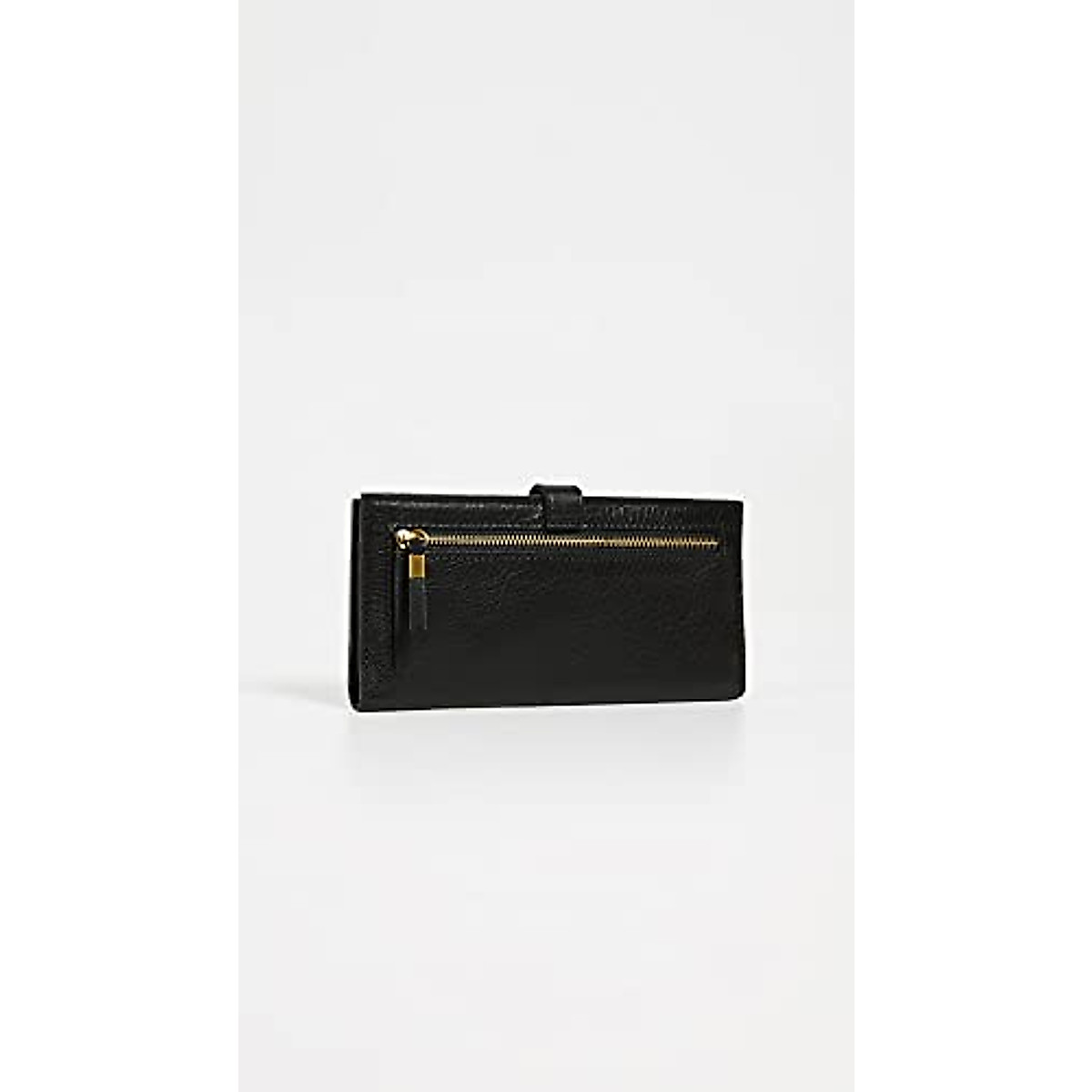 Madewell Women's The Leather Post Wallet, True Black, One Size
