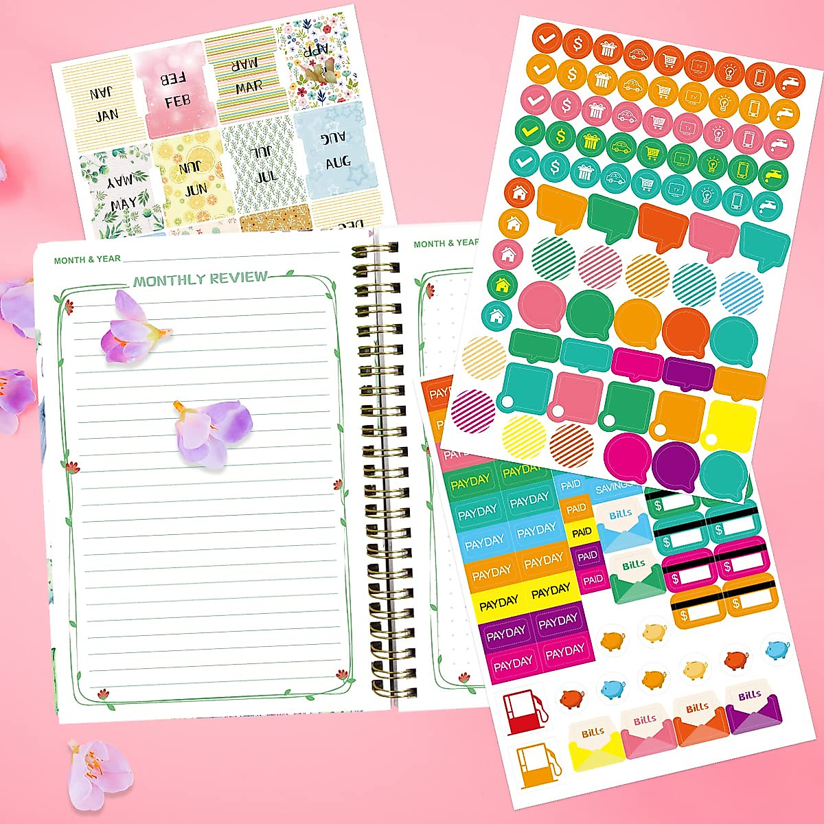 Budget Planner 2024 Monthly Budget Journal Expense Tracker 12 Month Notebook Bill Financial Organizer 5.7 x 8.2 Inch