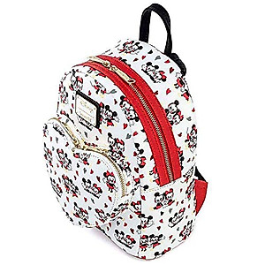 Loungefly Disney Mickey and Minnie Mouse Love AOP Womens Double Strap Shoulder Bag Purse