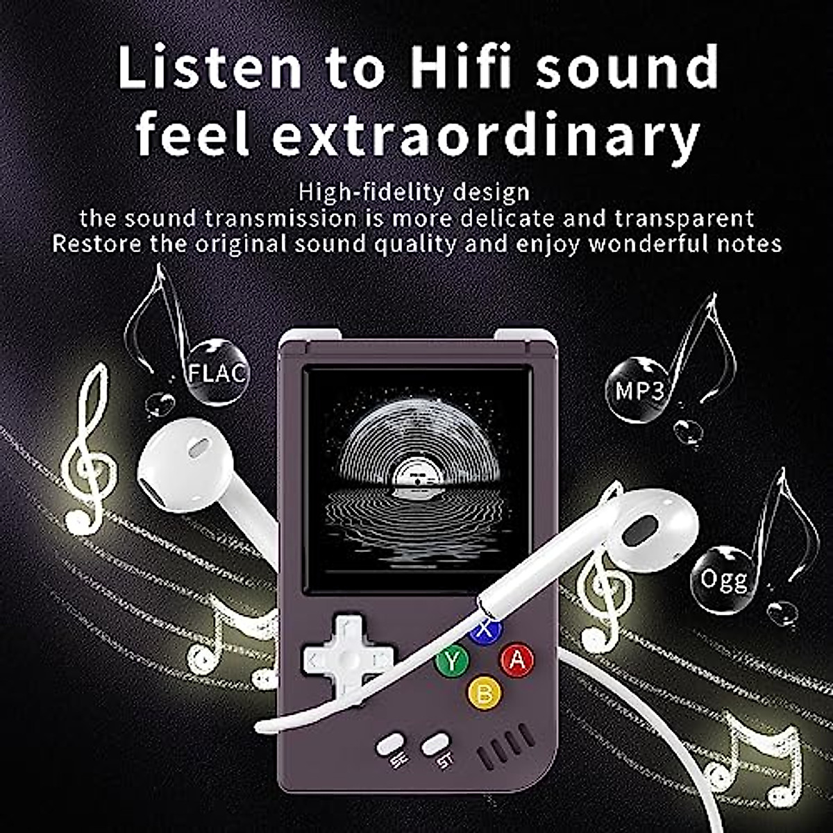 RG Nano Retro Handheld Game Console , Aluminum Alloy CNC Support Clock , Music Player Function 1.54 Inch IPS Screen 64G TF Card 5405 Game (Anbernic Rg Nano Purple)