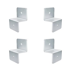 KUMGROT 4 Sets Solar Panel Brackets Aluminum Alloy Z Brackets for Solar Panels Roof RV Boat Off Grid, Silver